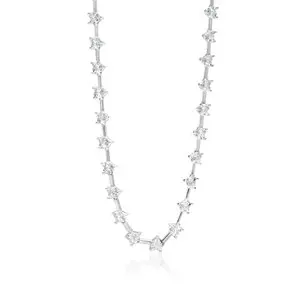 SHYMI Heart Shaped Bar Tennis Necklace - Silver