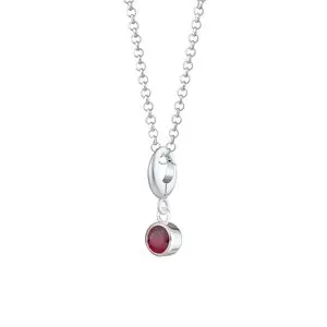 LILY CHARMED Sterling Ruby Charm Necklace - Silver
