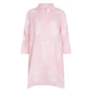 NOLOGO-CHIC Embroidered Cotton Tourist Dress - Pink