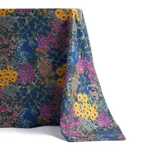 SOPHIE WILLIAMSON DESIGN Large Square Tablecloth In Colorful Wildflower Print In And Multicolor - Blue