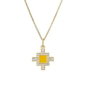 SHEIDA FARROKHI Flower Pendant In 18k Yellow Gold With Diamonds And Enamel - Gold/yellow