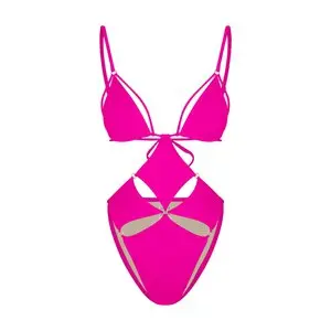 MAHOGANY COAST SWIM Flirt Diamond Cut-out One-piece Swimsuit - Pink