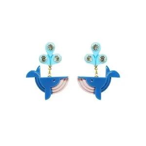 GISSA BICALHO Whale Hortensia Acrylic Earring