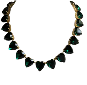 LAURA GRAY Grace Emerald Heart Necklace - Green