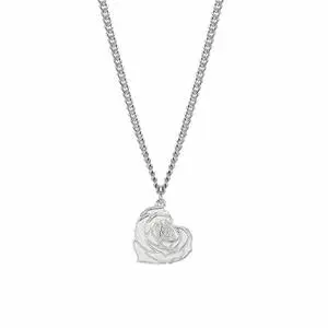 POTOSKA Rose Heart Pendant Necklace - Silver