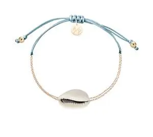 ADRIANA PAPPAS DESIGNS Mini Natural Shell Chain Bracelet Blue