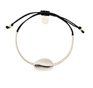 ADRIANA PAPPAS DESIGNS Mini Natural Shell Chain Bracelet Black