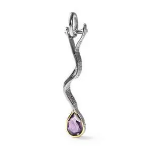 GERMAN KABIRSKI Silver Amethyst Pendant - Purple/silver