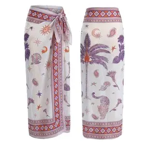 Loveist Store Morocco Statement Pareo Sarong Resortwear - Orange/purple