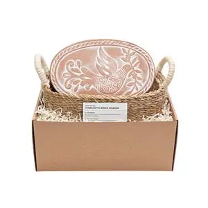 KORISSA Neutrals Bread Warmer & Basket-bird Oval - Orange