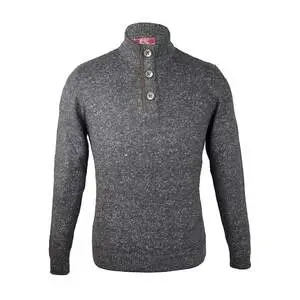 DAVID WEJ Jayden Button Neck Elbow Patch Jumper