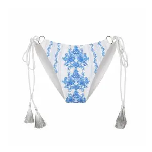 IVY SWIMWEAR Bella Pottery Print Bikini Bottom - Blue