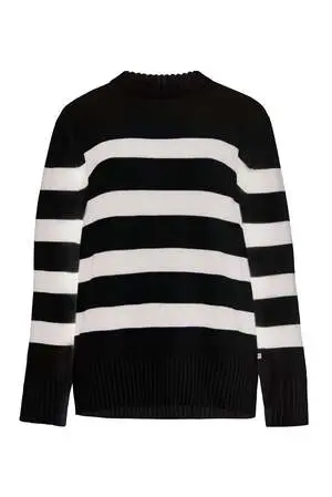 SALANIDA Marina Striped Merino Wool Jumper - Black