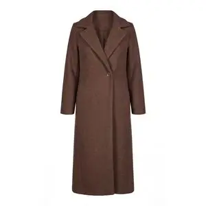 BLUZAT Maxi Wool Blend Straight Coat