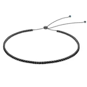 SALLY SKOUFIS Rebel Chain Necklace With Sapphire And Cz Diamonds - Black/blue