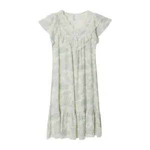 LUNALUZ Elise Rayon-cotton V-neck Sleeveless Nightdress - Green