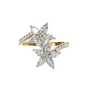 AYA FINE JEWELRY 14K Gold 1.06 Ct Diamond Floral Ring