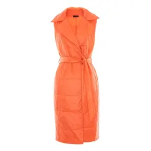 CONCEPT A TROIS Quilted Midi Vest With Lapel