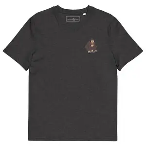 ANCHOR & CREW Heather D J Monkey Organic Cotton Embroidered T-shirt - Black