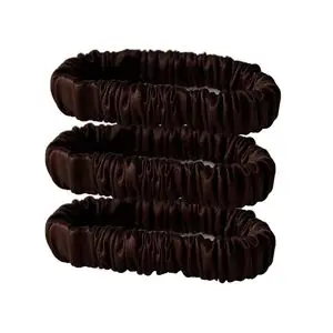 SYLKI Silk Hair Ties Three-Pack Brown