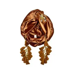 JULIA CLANCEY Cocoa Chacha Velour Turban - Brown