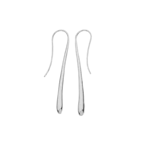 LUCY QUARTERMAINE Long Solid Drop Earrings - Silver