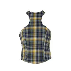 28NATELIER Plaid Halter Top
