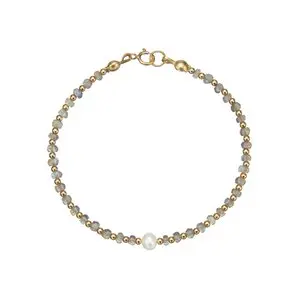 LILY & ROO Labradorite Gemstone Bracelet - Gold