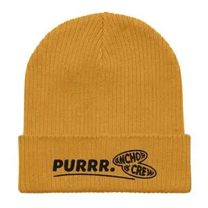 ANCHOR & CREW Organic Cotton Embroidered Beanie - Yellow