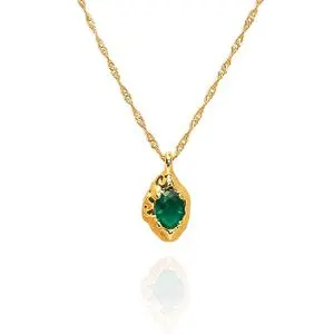 CLASSICHARMS Emerald Pendant Necklace - Green/gold