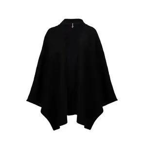 LAINES LONDON Wool Blend Zip Cape