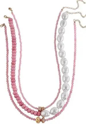 MACRAE & CO. Ann Trio Necklace - Pink