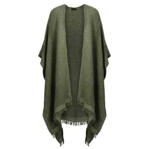 ZHENABIA Waffle Poncho