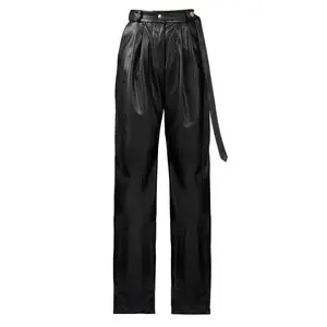 Mid-Rise Vegan Leather Trousers