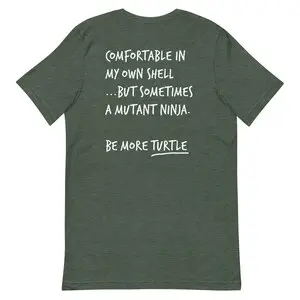 ANCHOR & CREW Forest Think Ocean Turtle Aspirations Cotton Embroidered T-shirt - Green