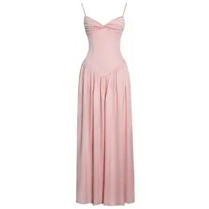 MISS CIRCLE NEW YORK Najwa Ruched Maxi Dress - Pink