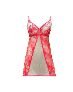 CAROL COELHO Fluor Underwire Sheer Nightie - Orange