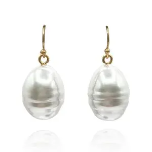 MICHAEL NASH JEWELRY Marcela Baroque Glass Pearl Drop Earrings - White