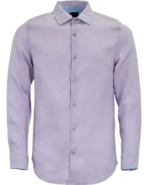 LORDS OF HARLECH Laurent Linen Shirt Lavender - Purple