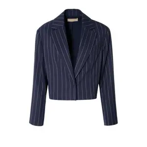AGGI BY HALEWSKI Lora Mood Indigo Striped Blazer - Blue