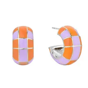 BERMUDA WATCH COMPANY Annie Apple Groove Hoop Earrings - Purple