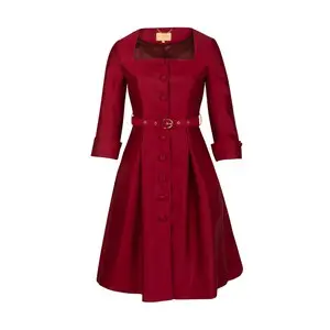 SANTINNI Spencer Silk & Wool Dress - Red