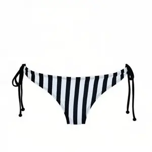 BRASINI SWIMWEAR Copa Tie Side Thong Bikini Bottom - Black