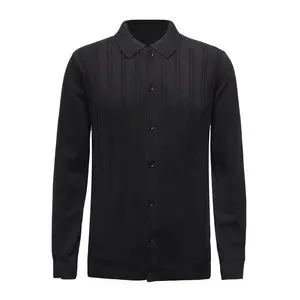 VUSTRA Knitted Long Sleeve Collared Cardigan