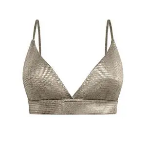 WHY MARY Luna Metallic Bralet - Gold