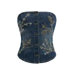 OW Nova Embellished Denim Top