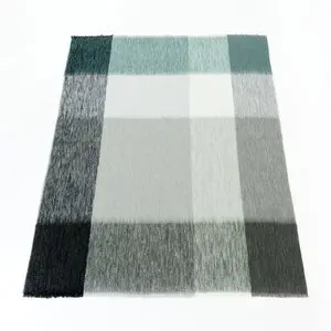 ELISKÁ Green / Black / Grey Large Mohair Abstract Throw In Almond - Green/black/grey