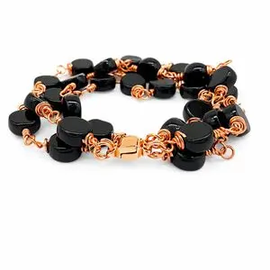 REJECTED HEARTS CLUB Onyx Coin Beaded Bracelet - Black