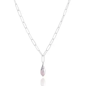 N'DAMUS LONDON Nacre Chain & Ivory Baroque Pearl Necklace - Silver