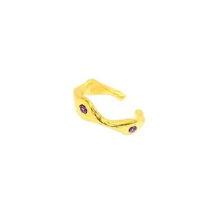 AMY DELSON JEWELRY Gold Vermeil Amethyst Ear Cuff - Gold/yellow